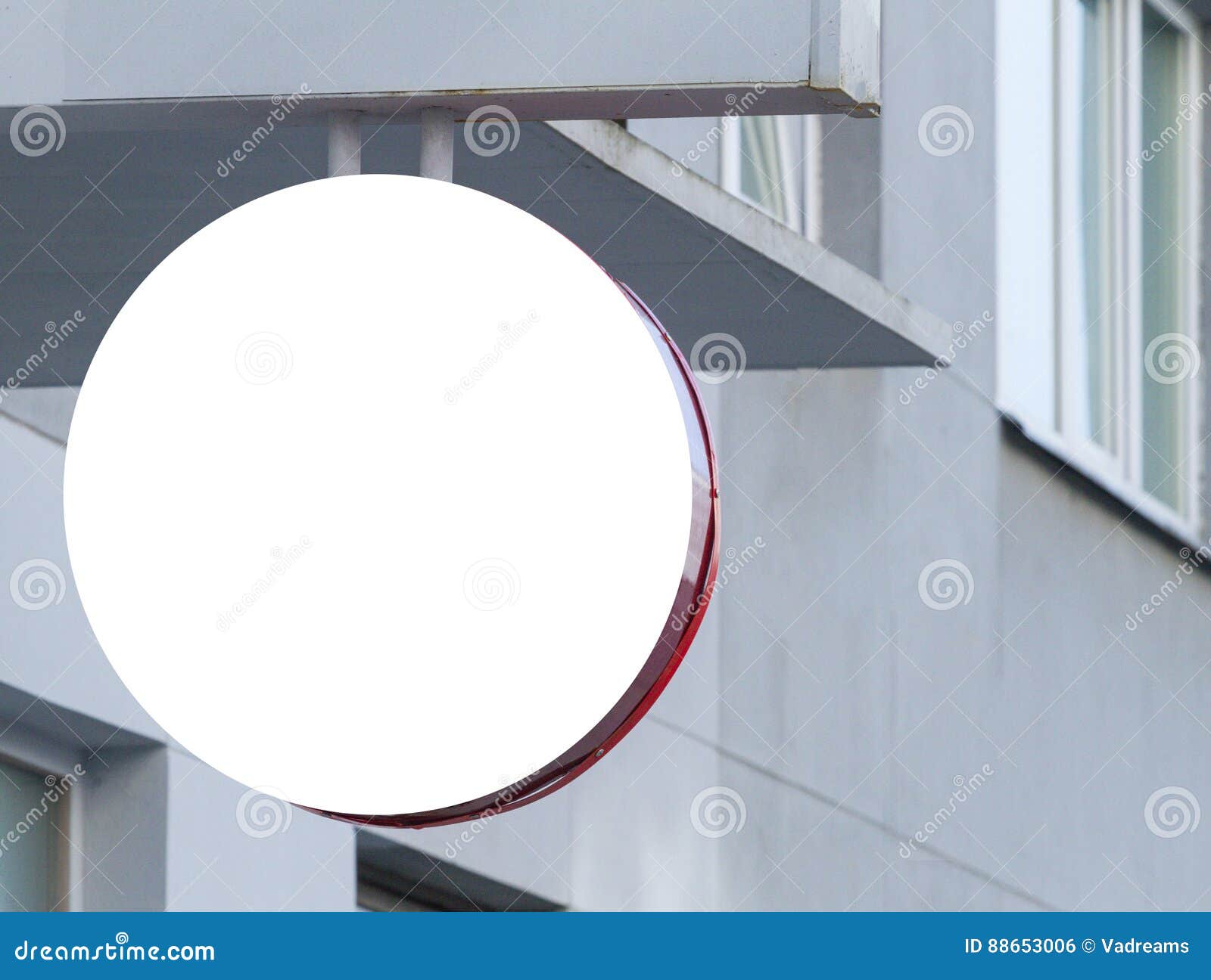 Signboard. Mock Up. Round Shape Stock Photo - Image of design, hanging ...
