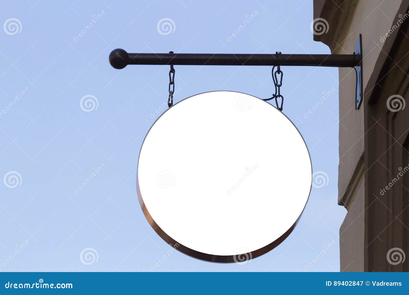 Signboard. Mock Up. Round Shape Stock Image - Image of front, design ...