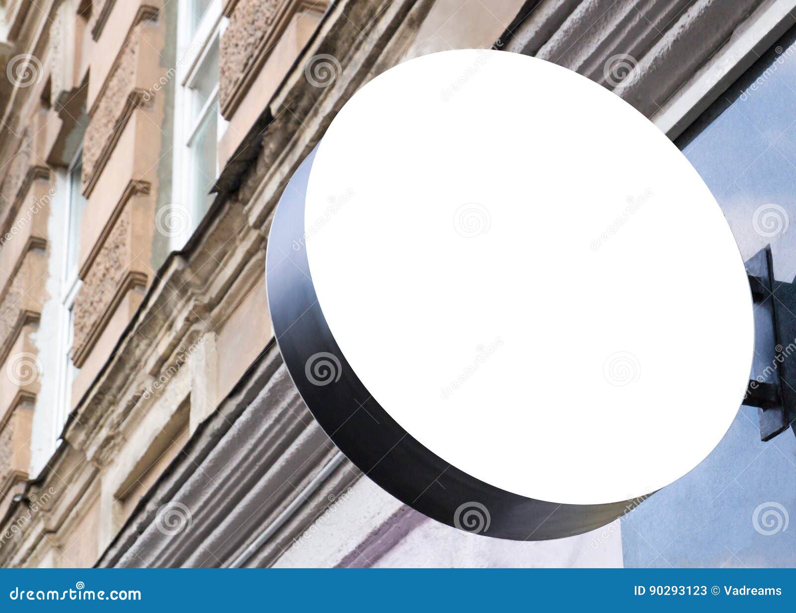 Signboard. Mock Up. Round Shape Stock Image - Image of advertising ...