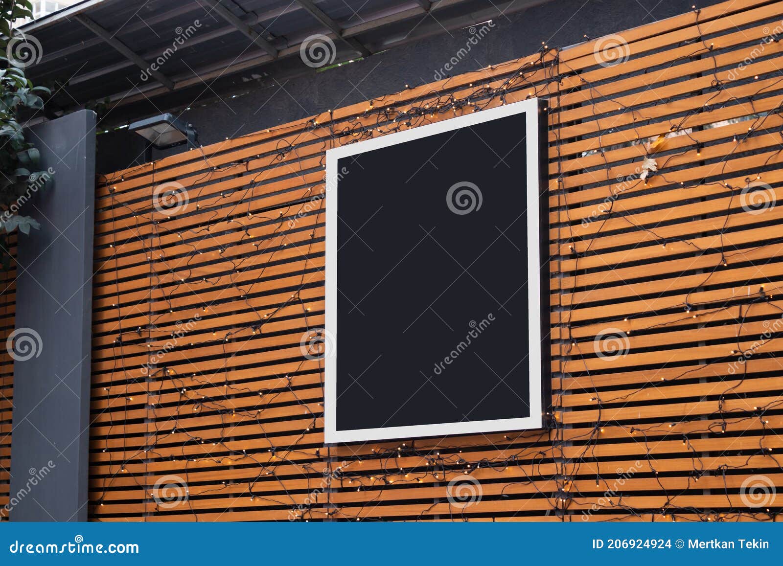 Signboard Mockup and Template Empty Frame for Logo and Text on the ...
