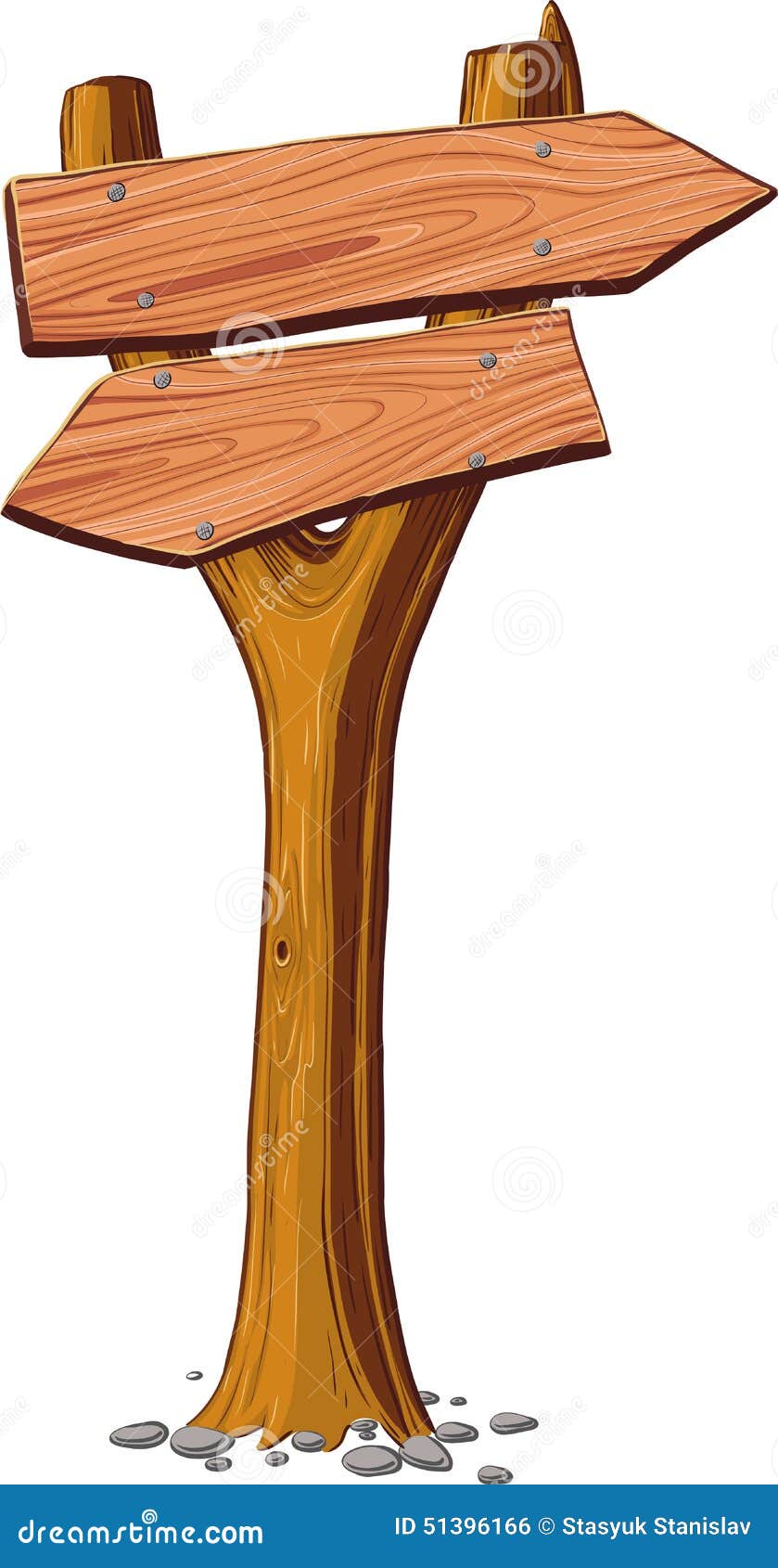 Signboard nailed the tree stock vector. Illustration of information ...