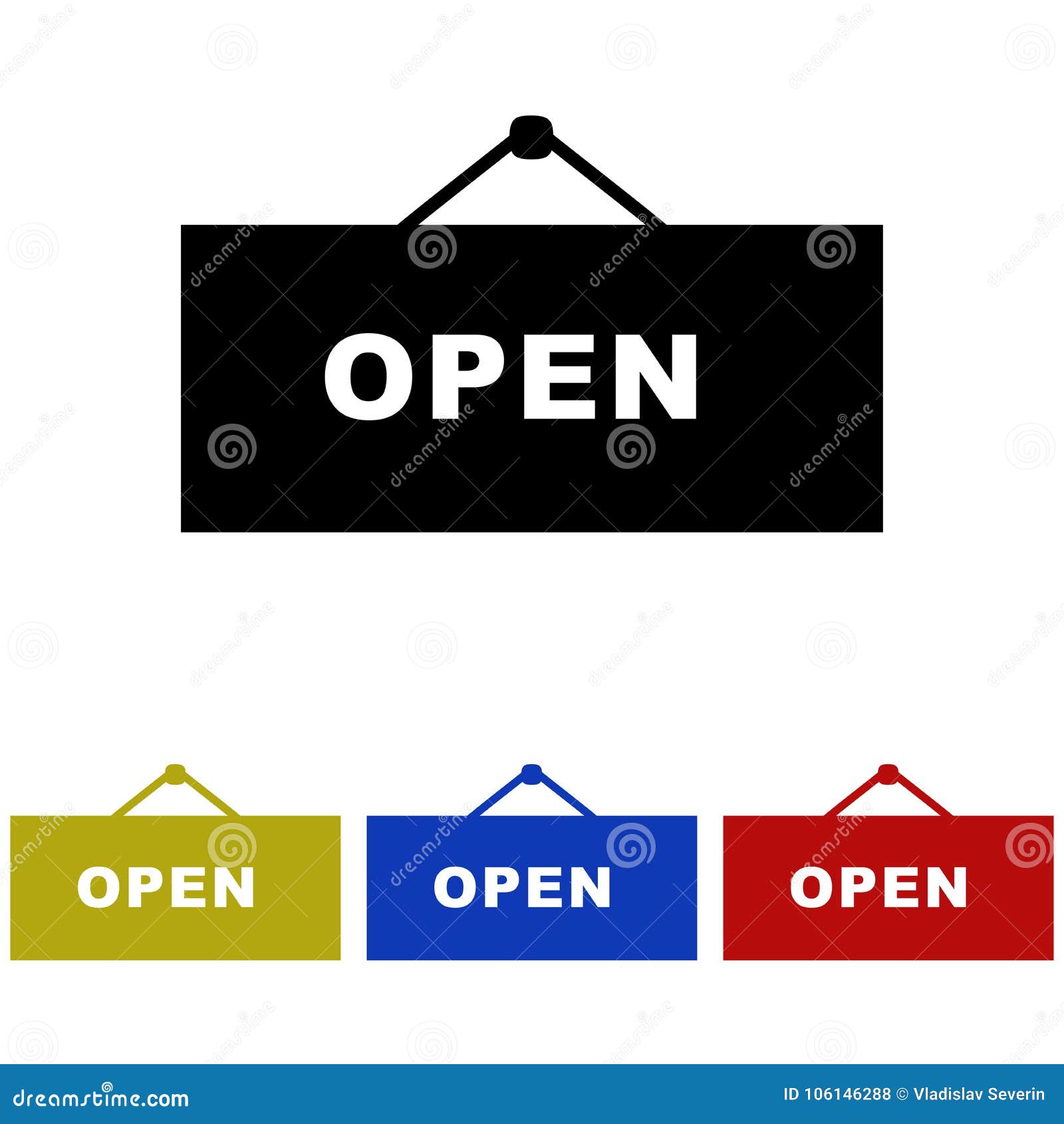 Eco Signboard Open Close Chalk Vector Illustration | CartoonDealer.com ...