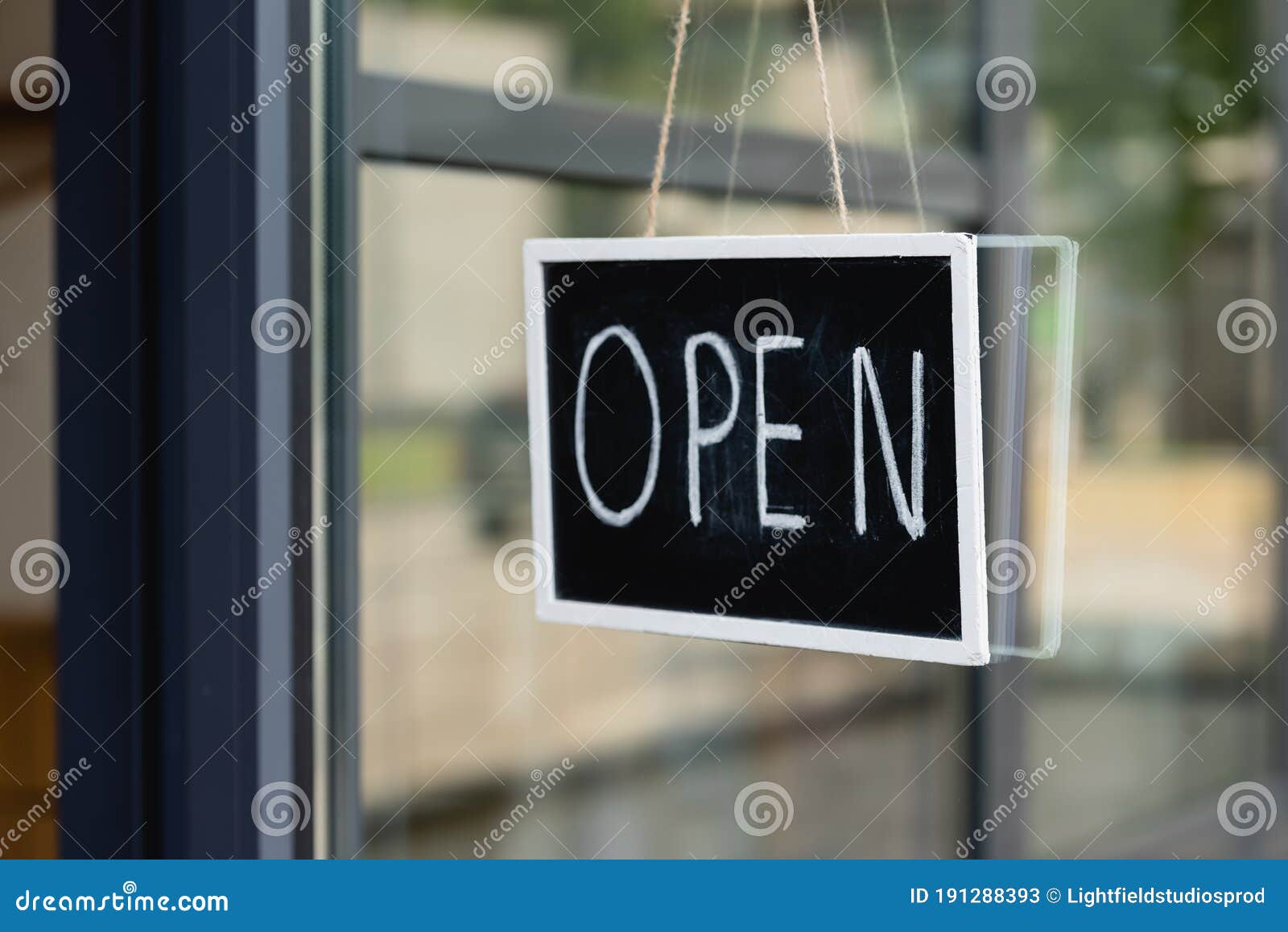 Signboard with Open Lettering on Door Stock Image - Image of signboard ...