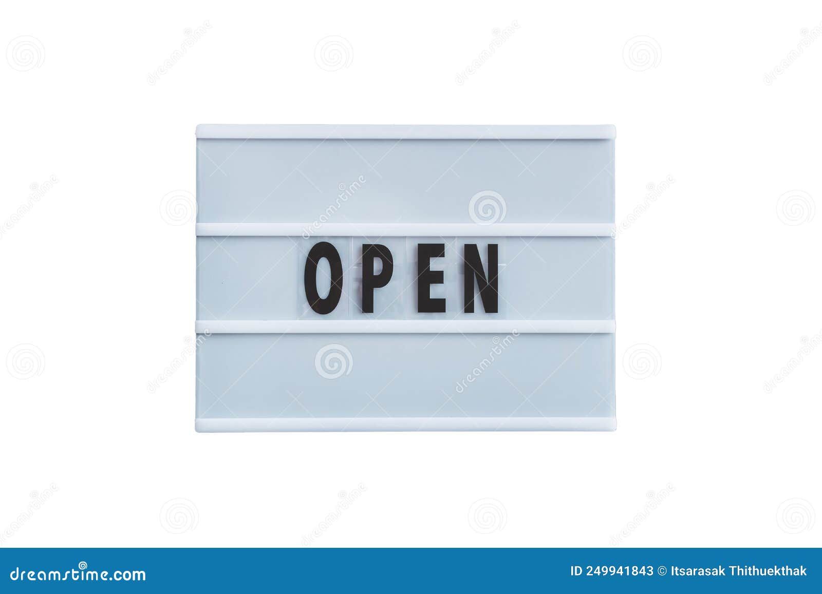 Signboard OPEN of Lightbox on Black Wall Concrete Background Stock ...