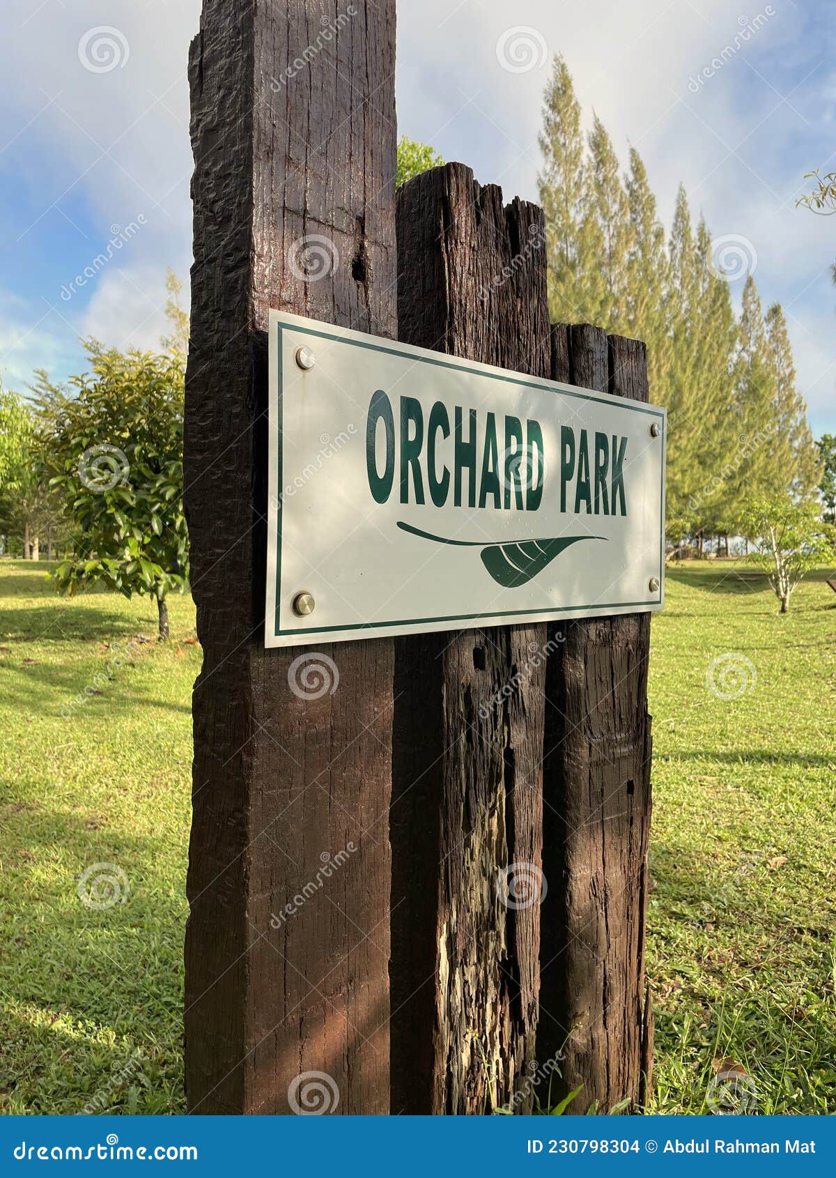 A signboard at the park. stock photo. Image of soil - 230798304