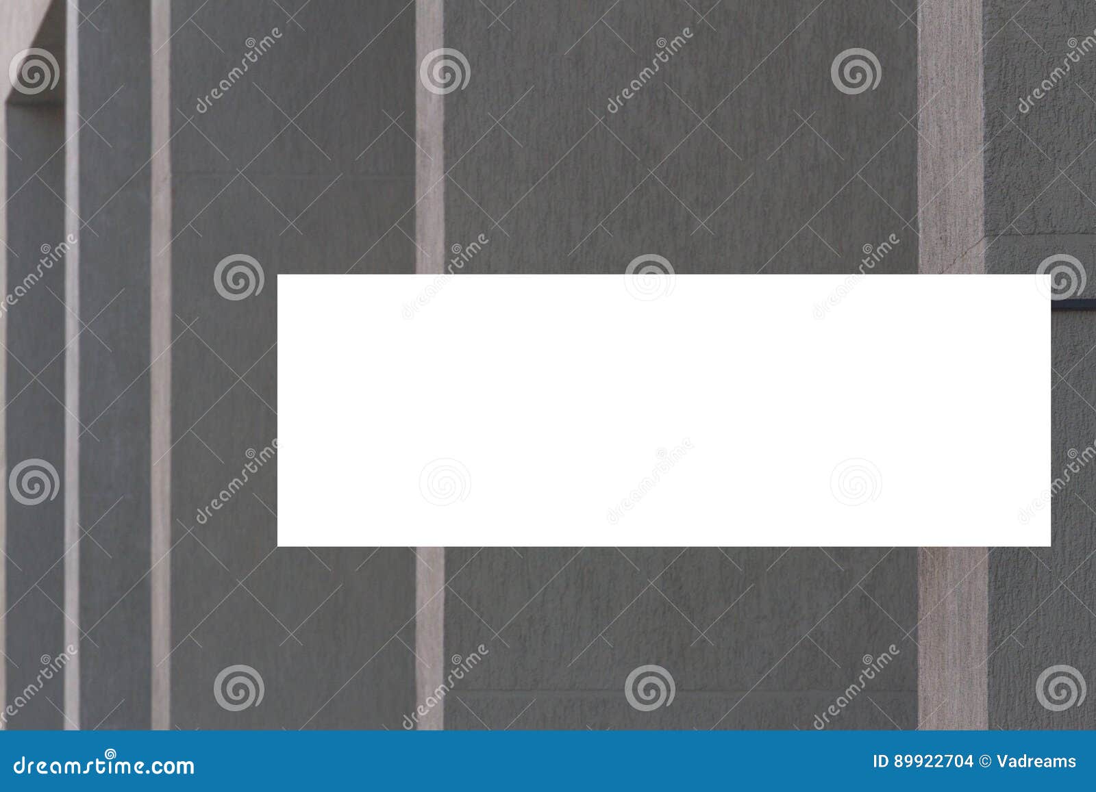 Signboard. Rectangular Shape Mock Up on the Wall Stock Photo - Image of ...