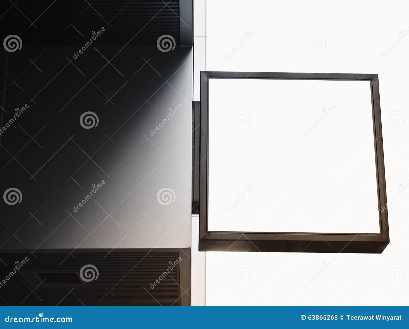 Signboard Shop Mock Up Square Shape Display Stock Photo - Image of ...