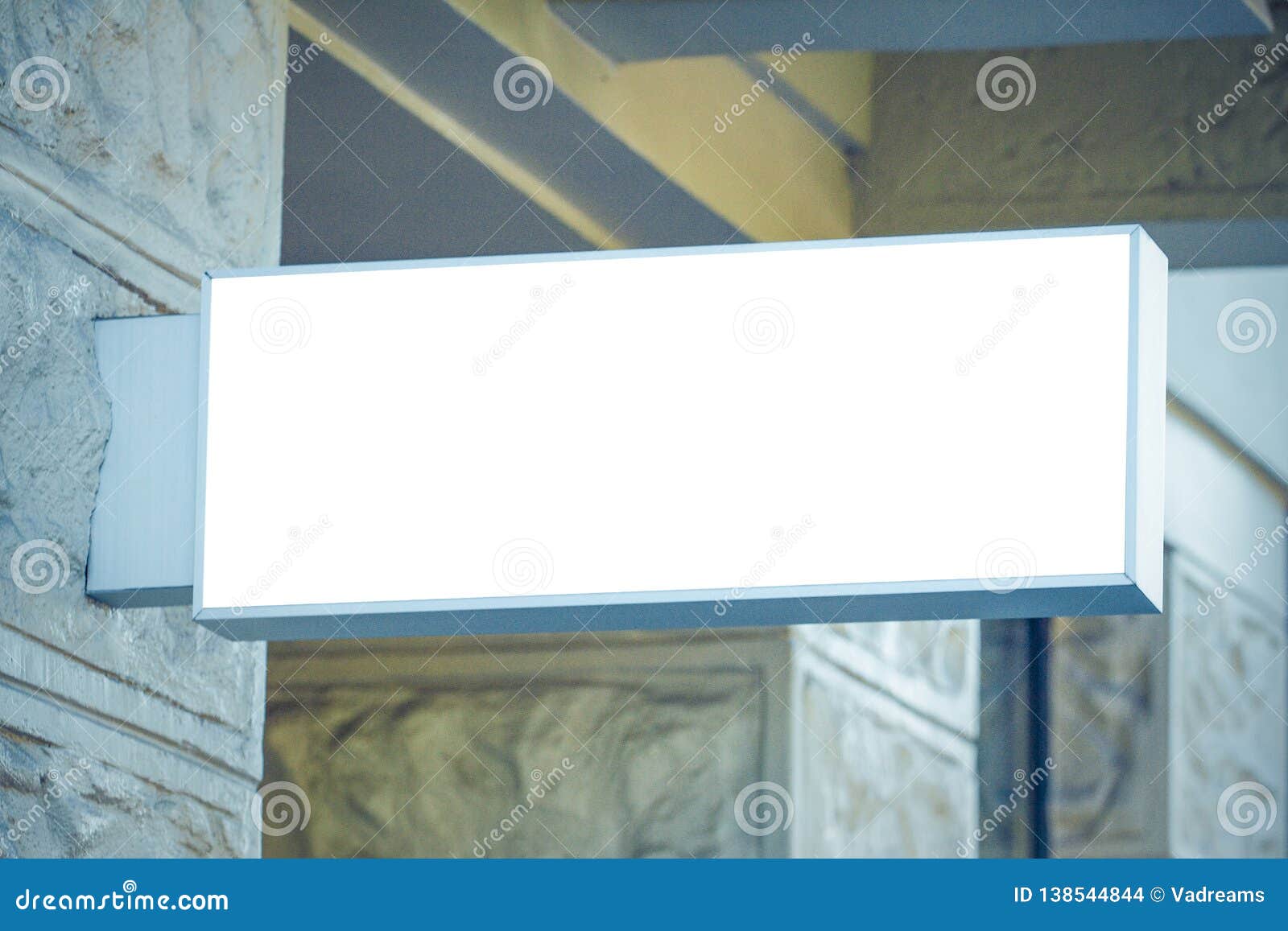 Signboard Shop Or Restaurant. Mock Up. Rectangular Shape. Stock Photo ...