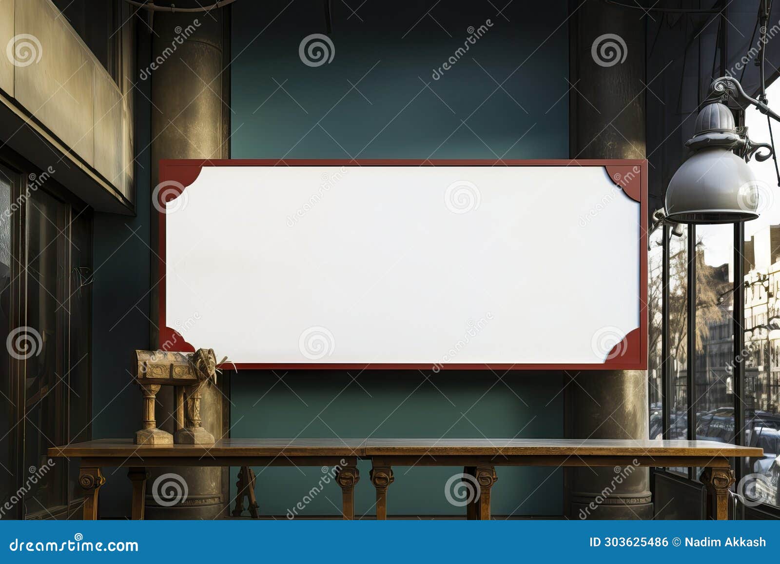 Signboard Shop or Restaurant. Mock Up. Rectangular Shape Stock ...