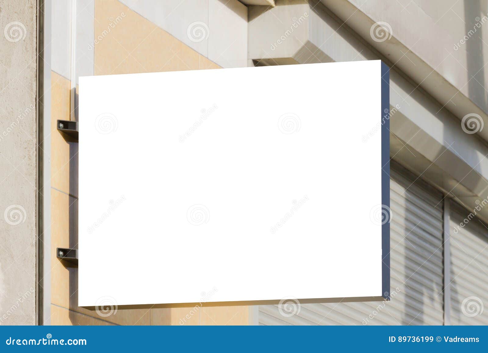 Signboard Shop or Restaurant. Mock Up. Rectangular Shape Stock Image ...
