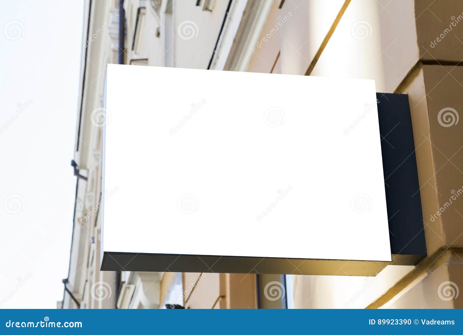 Signboard Shop or Restaurant. Mock Up. Rectangular Shape Stock Photo ...