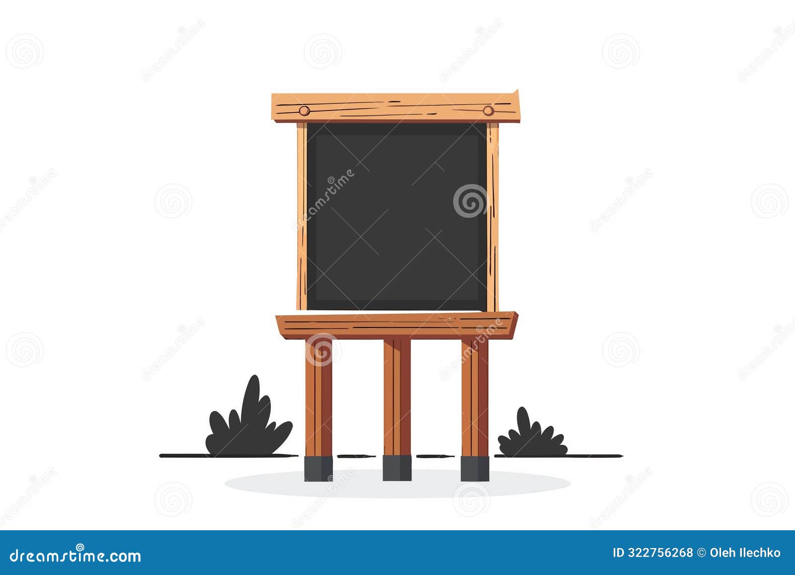 Signboard on the Street. Empty Menu Board Stand Isolated Vector Style ...