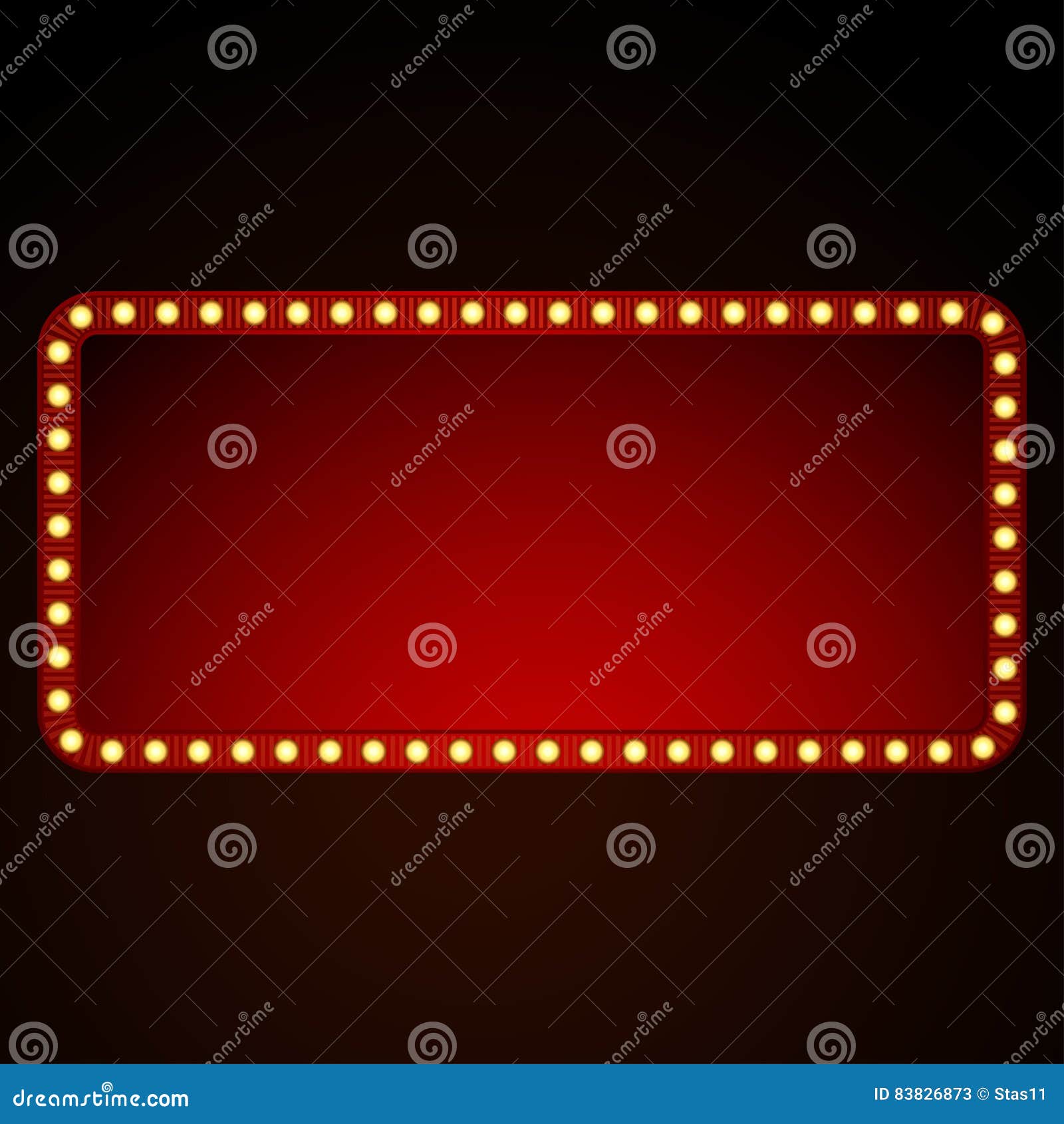 Signboard for Text with Light Bulbs. Vector Illustration Stock Vector ...