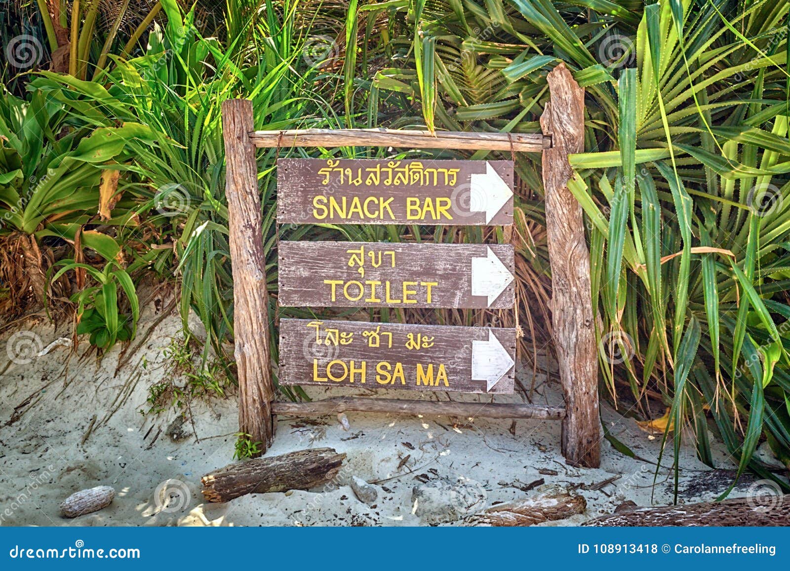 Sign in Maya Bay, Ko Phi Phi Lee, Krabi, Thailand Stock Photo - Image ...