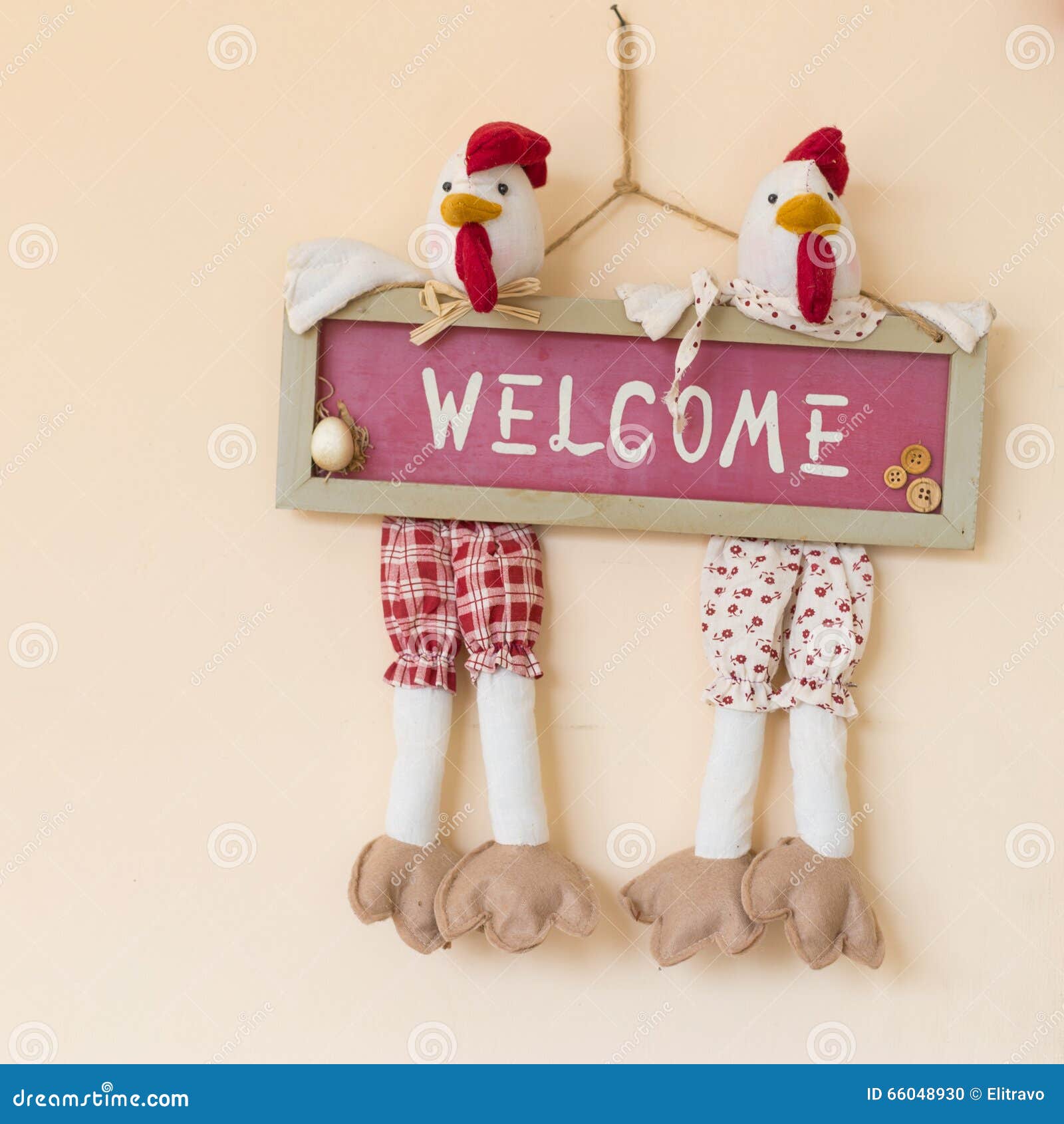 The Signboard Welcome Hanging on Wall Stock Photo - Image of elegance ...