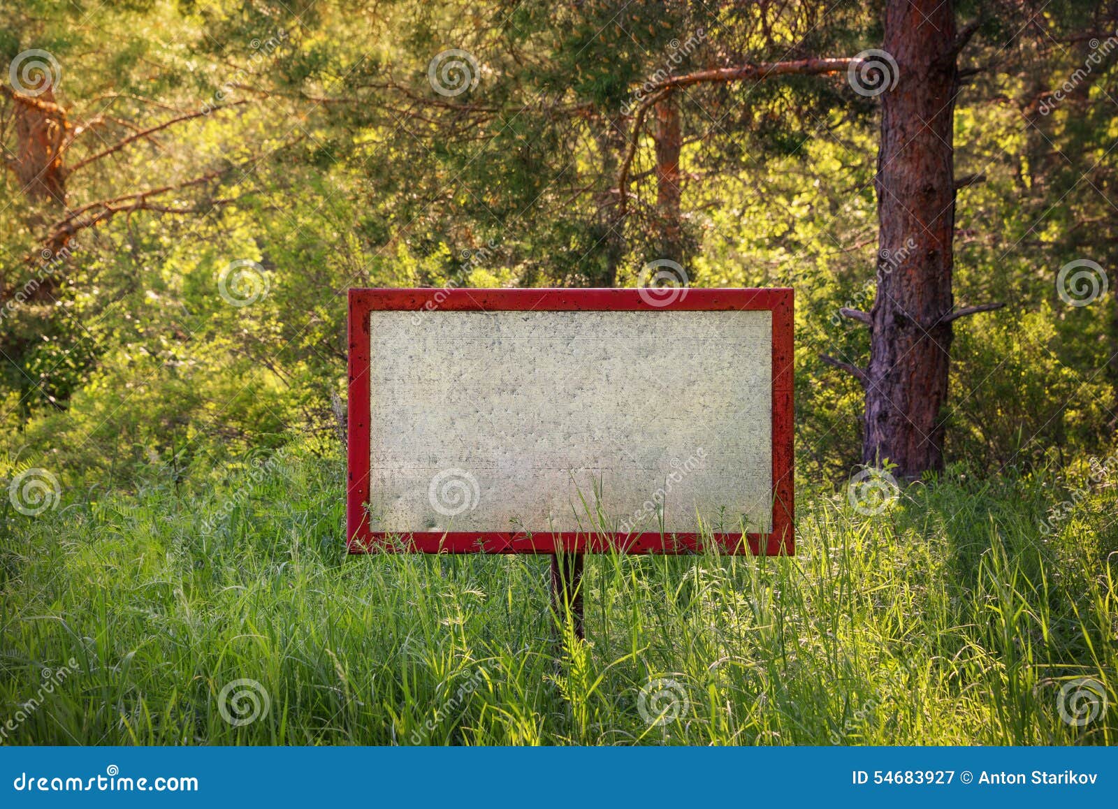 Signboard in the woods stock image. Image of placard - 54683927