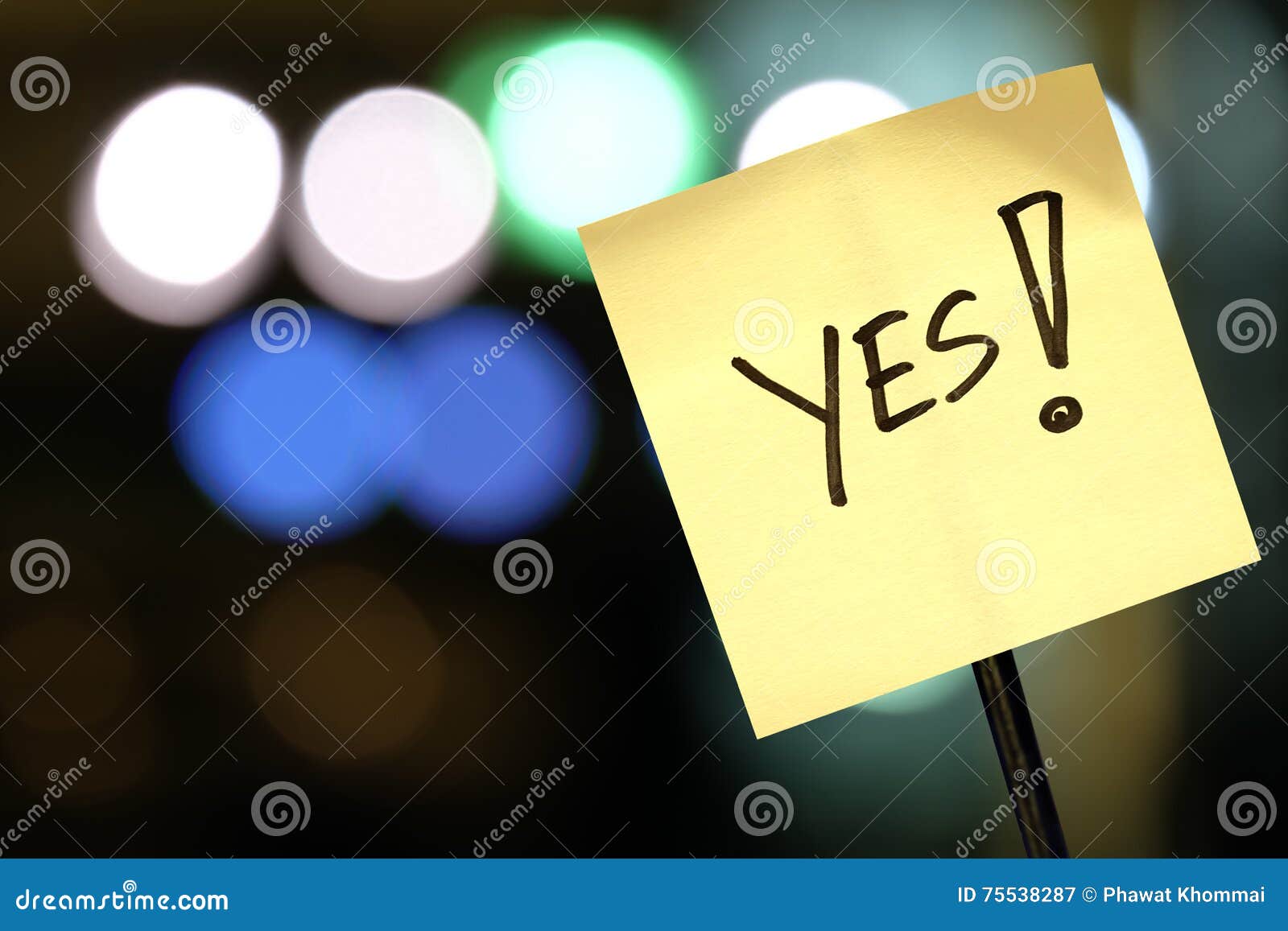 Signboard with the Word Yes! Stock Image - Image of approbation ...