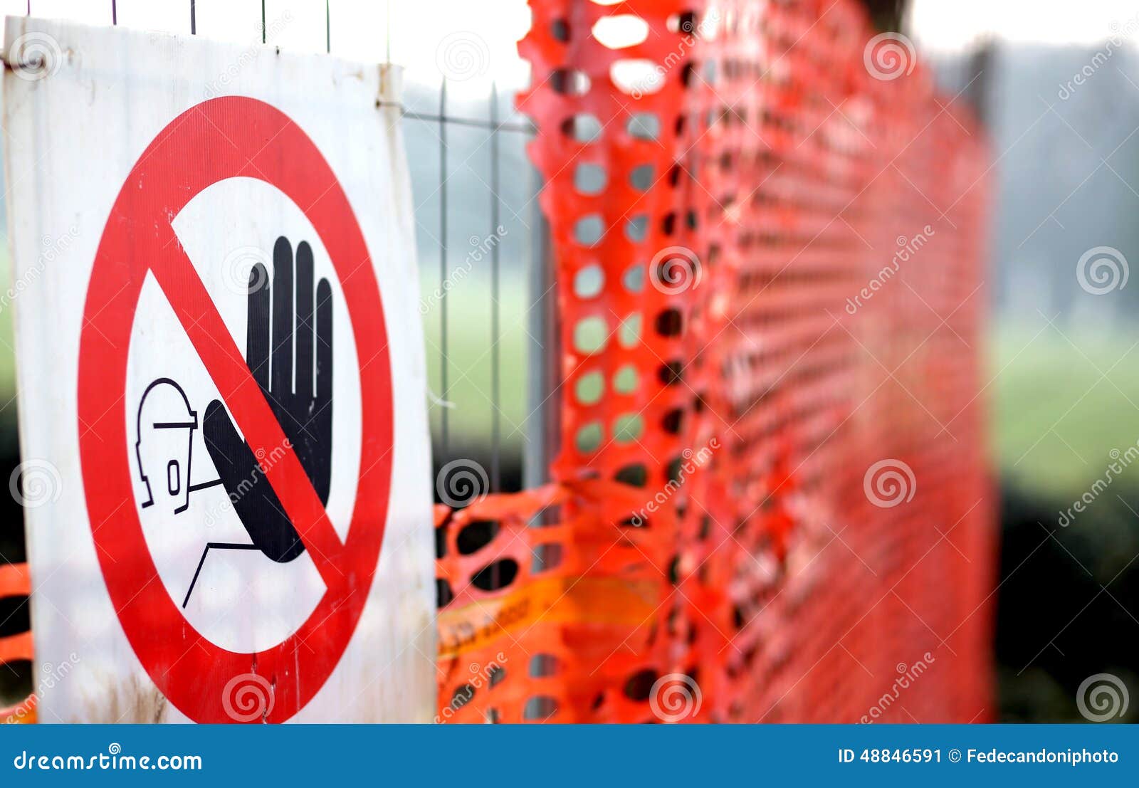 Signboard of a Work in Progress with the Orange Network Stock Image ...