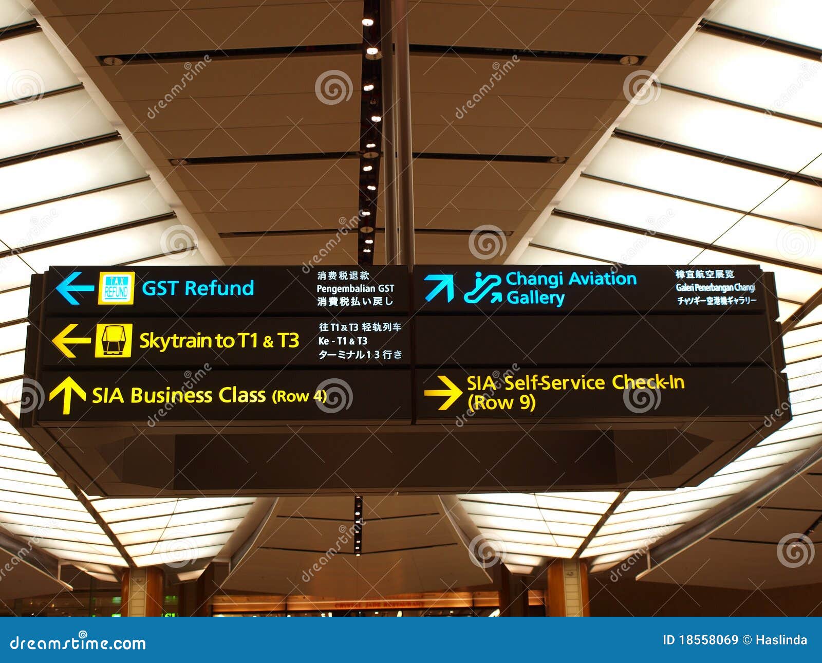 Signboards at Airport stock image. Image of singapore - 18558069