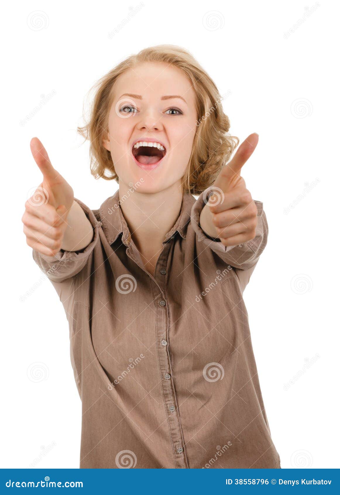 Signe bon photo stock. Image du fille, positif, sourire - 38558796