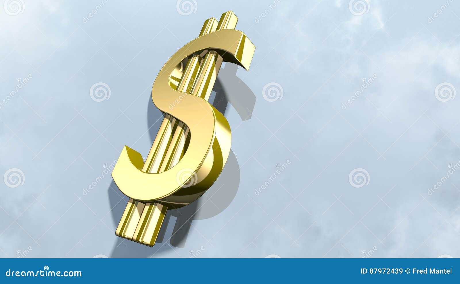 Signe Brillant D'argent Du Dollar Rendu 3d Illustration Stock ...