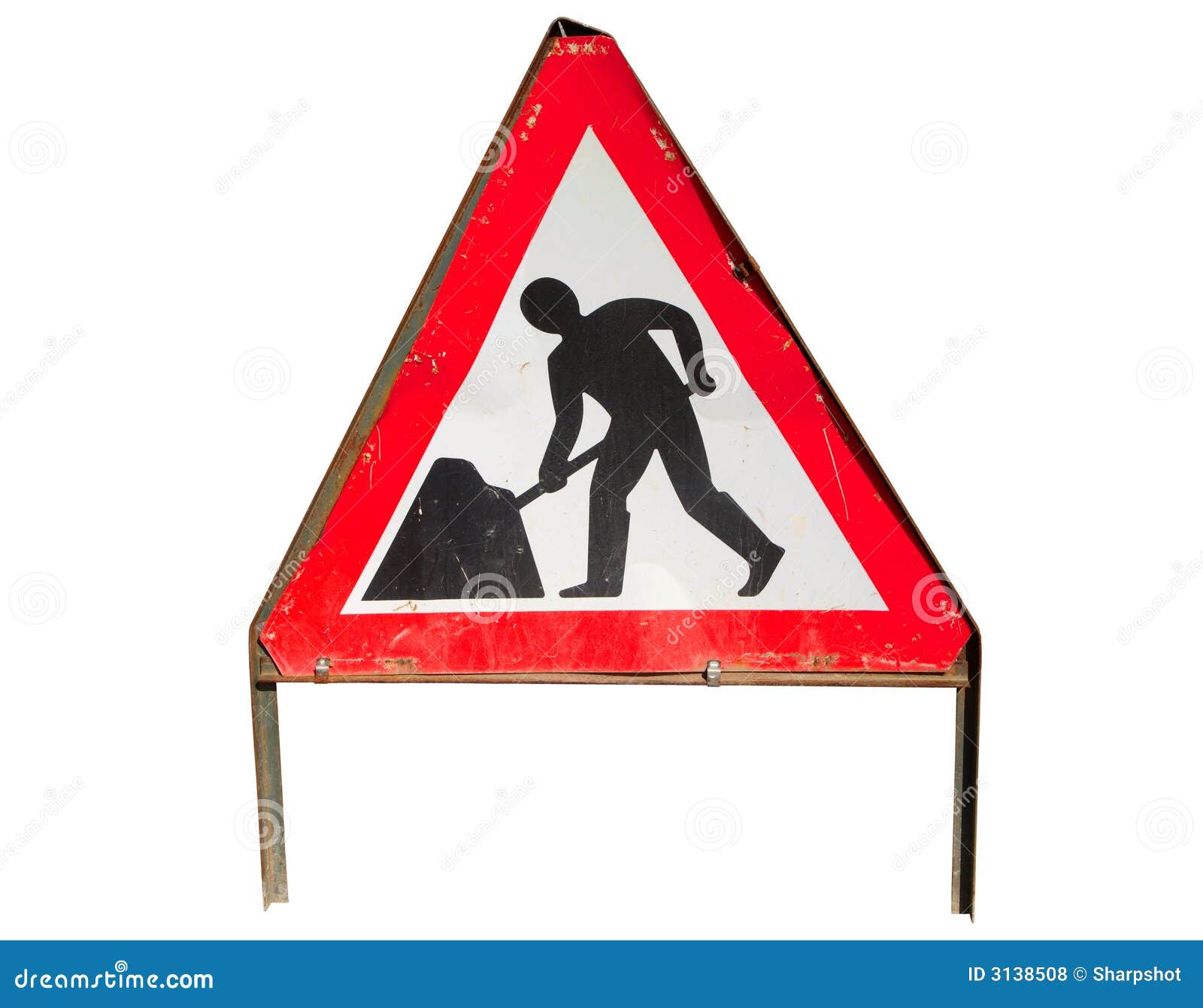 Signe Britannique De Travaux Routiers. Photo stock - Image du omnibus ...