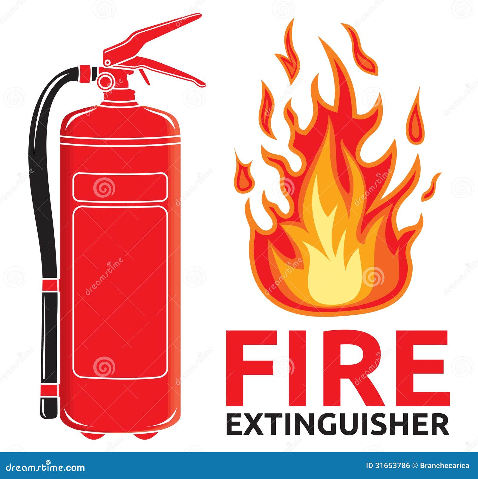 Signe d'extincteur illustration de vecteur. Illustration du étiquette ...