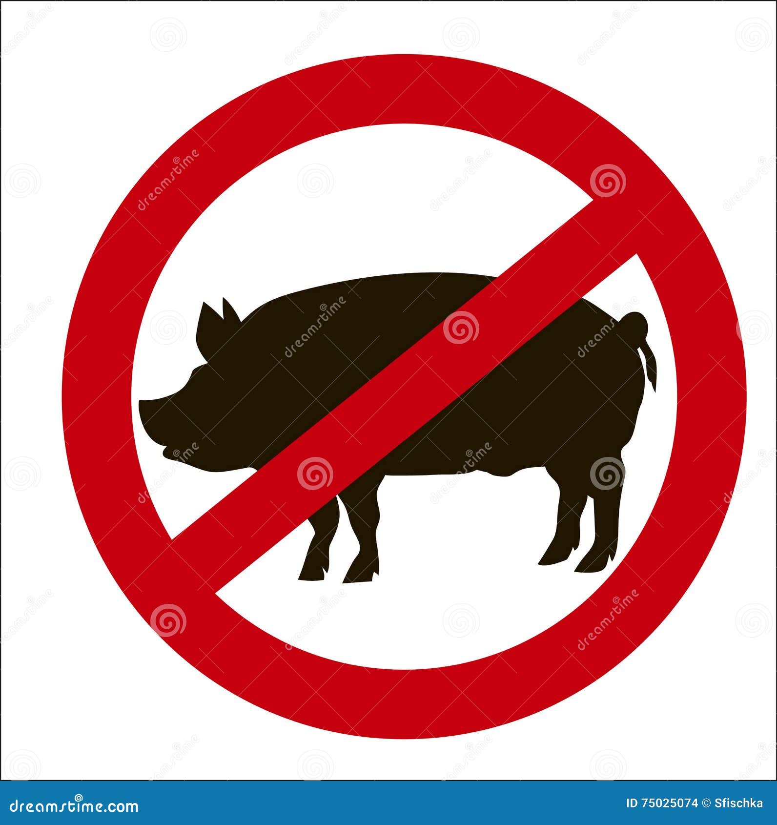 Signe D'image De L'interdiction Des Porcs Illustration de Vecteur ...