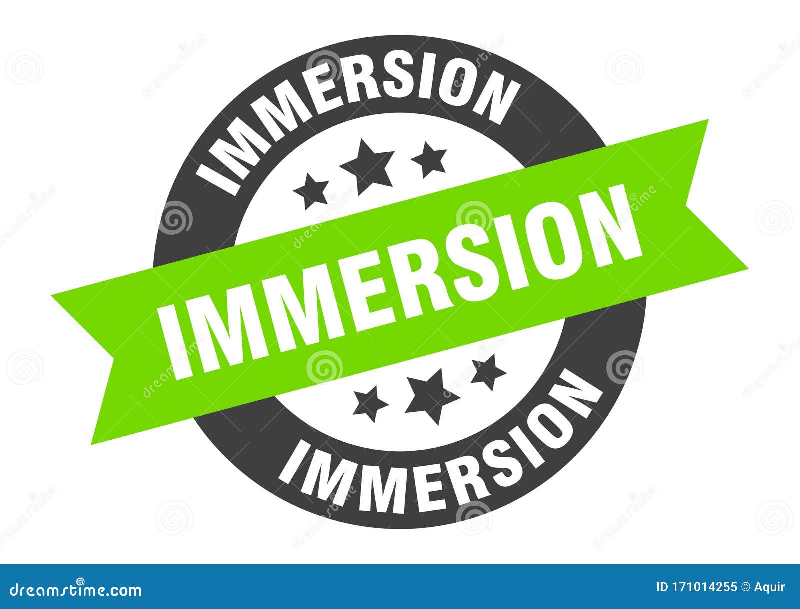 Signe D'immersion. Autocollant Cycle De Ruban D'immersion. Immersion ...