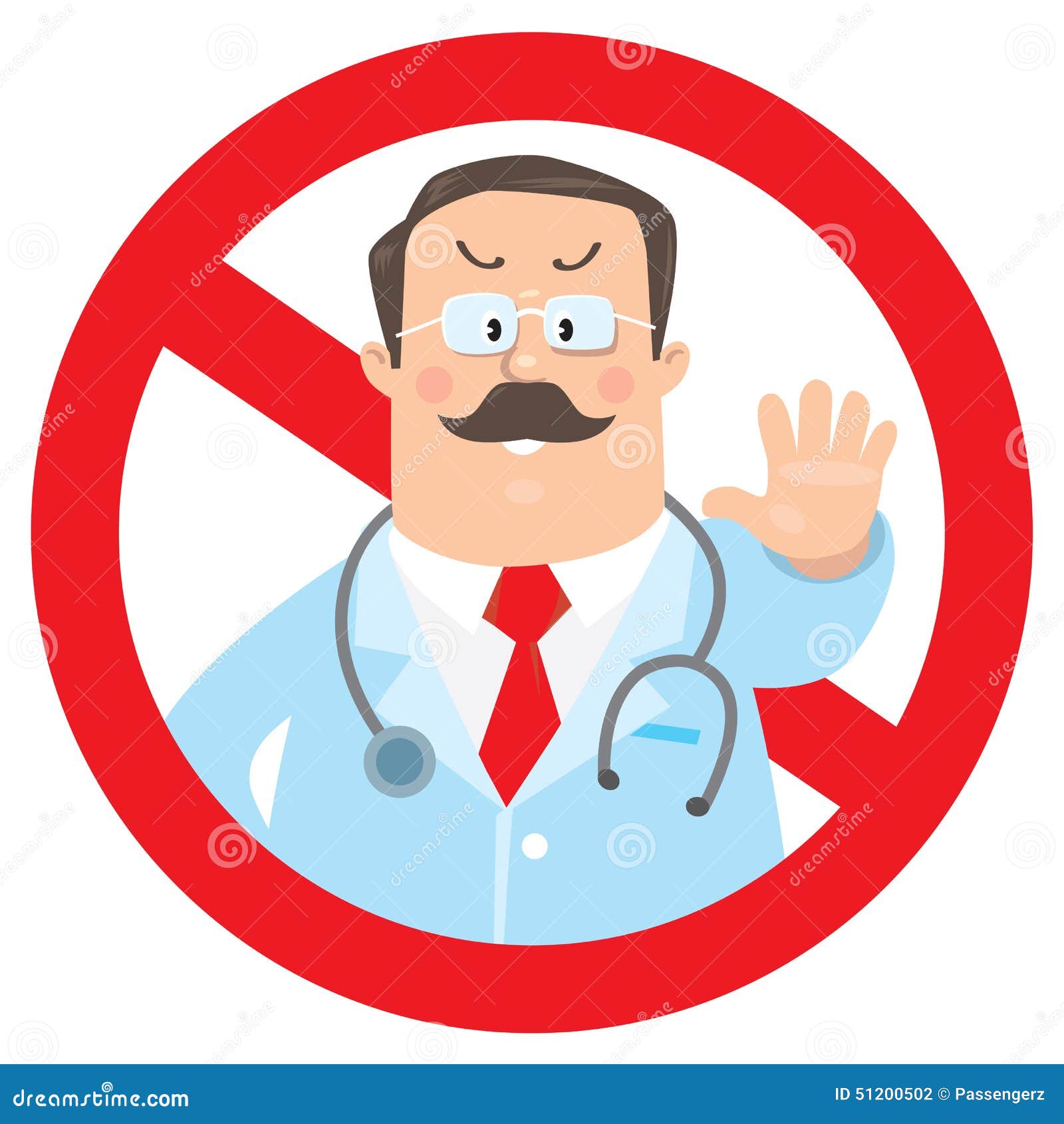 Signe D'interdiction Avec Le Docteur Drôle Illustration de Vecteur ...