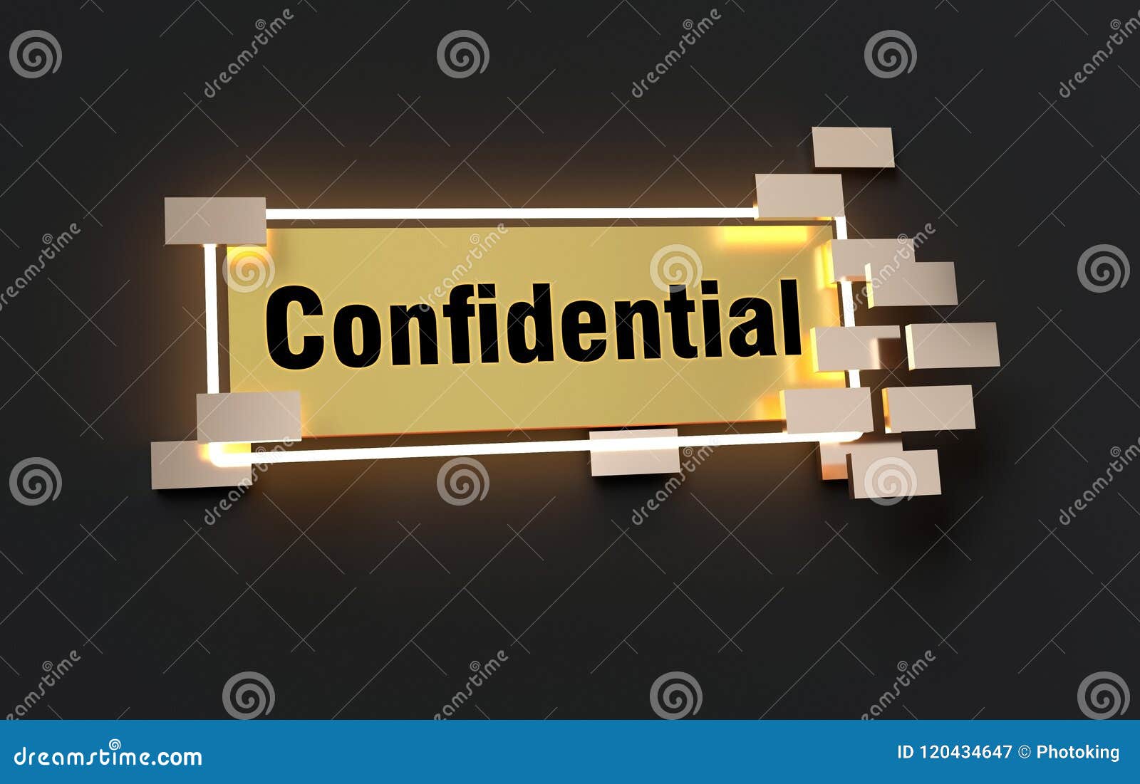 Signe D'or Moderne Confidentiel Illustration Stock - Illustration du ...