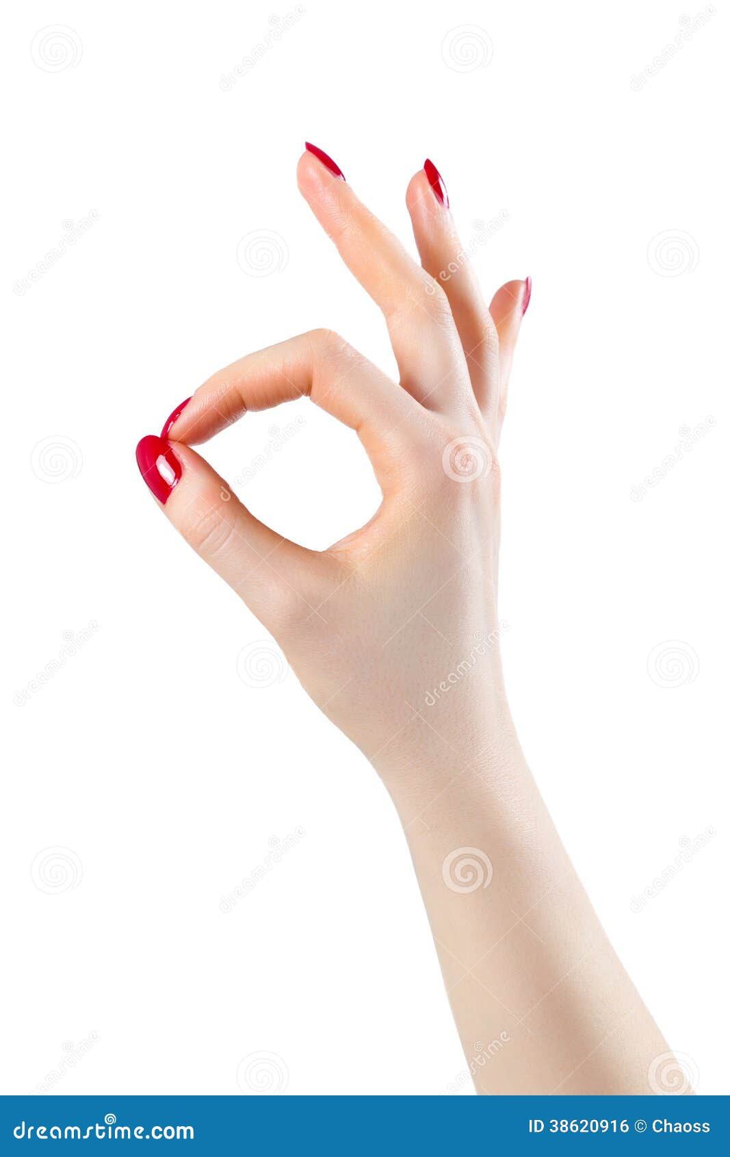 Signe D'ok De Main De Femme. Photo stock - Image du manucure, réussite ...