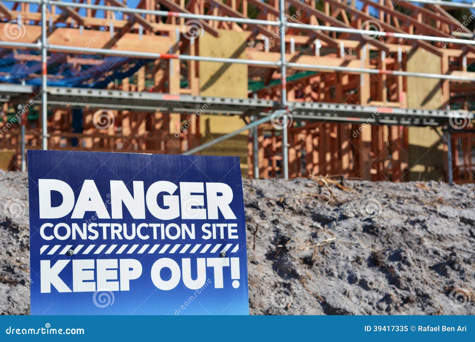 Signe De Chantier De Danger Image stock - Image du construction ...