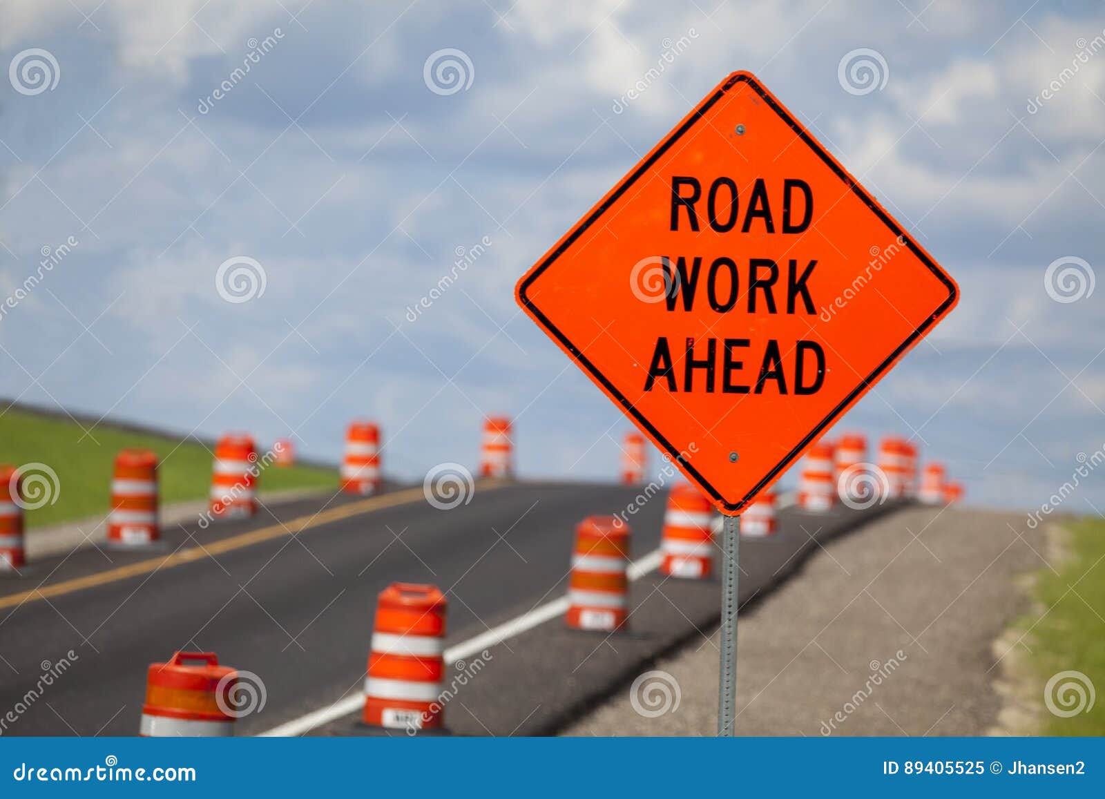 Signe De Construction De Routes Image stock - Image of placer, baril ...