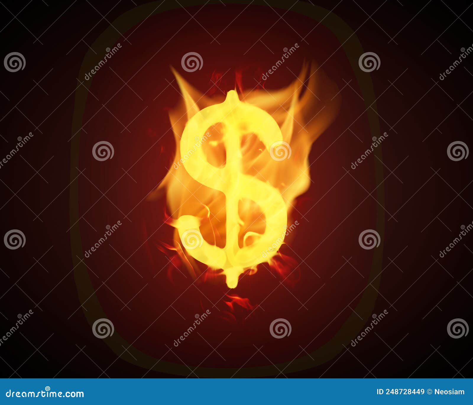 Signe De Devise Dollar En Feu Illustration Stock - Illustration du noir ...