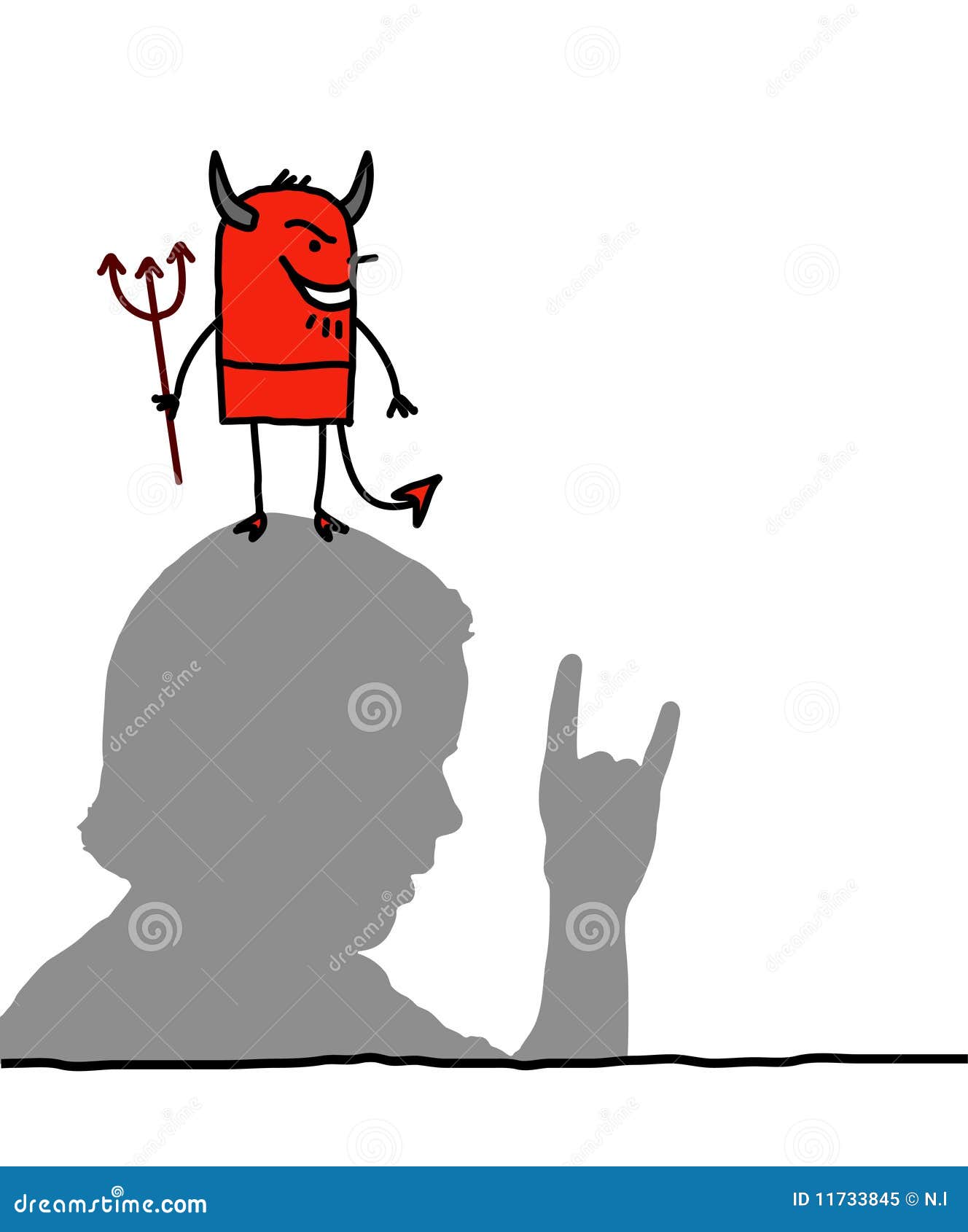 Signe de diable et de main illustration de vecteur. Illustration du ...