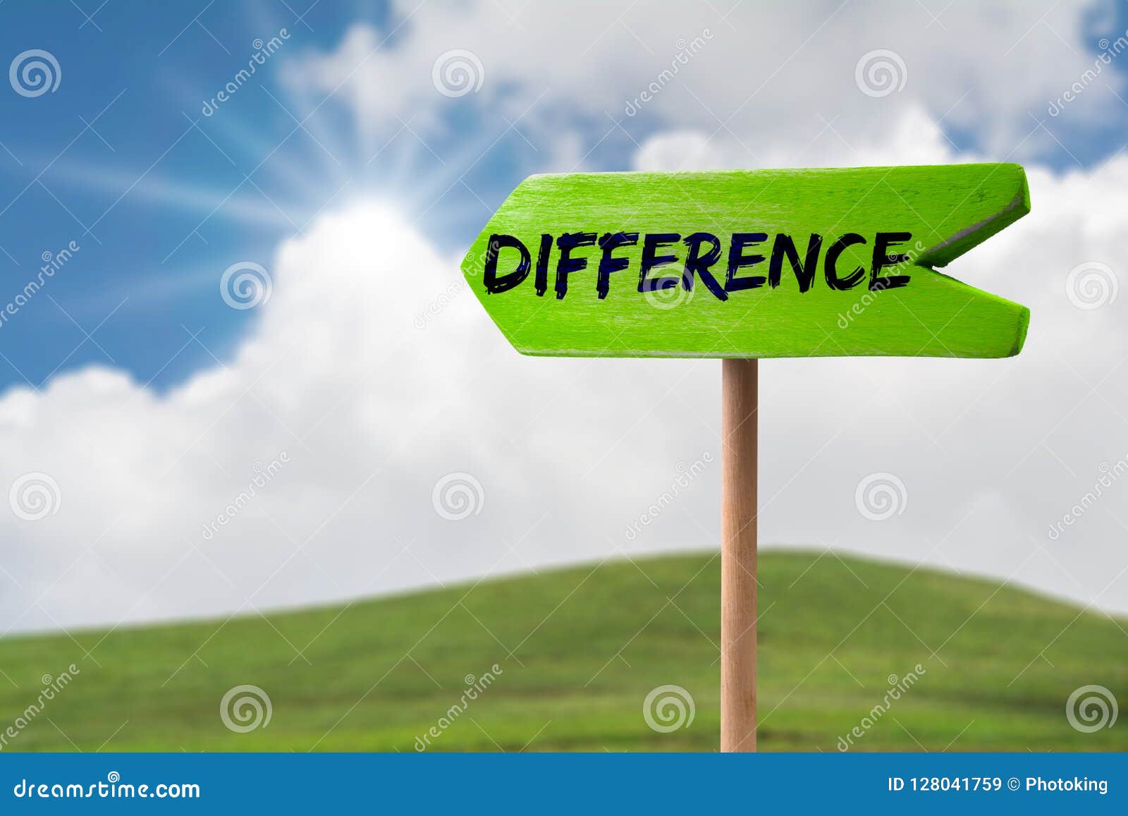 Signe De Flèche De Différence Image stock - Image du changement ...