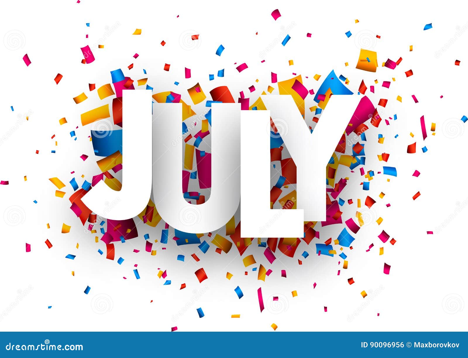 Signe de juillet illustration de vecteur. Illustration du confettis ...
