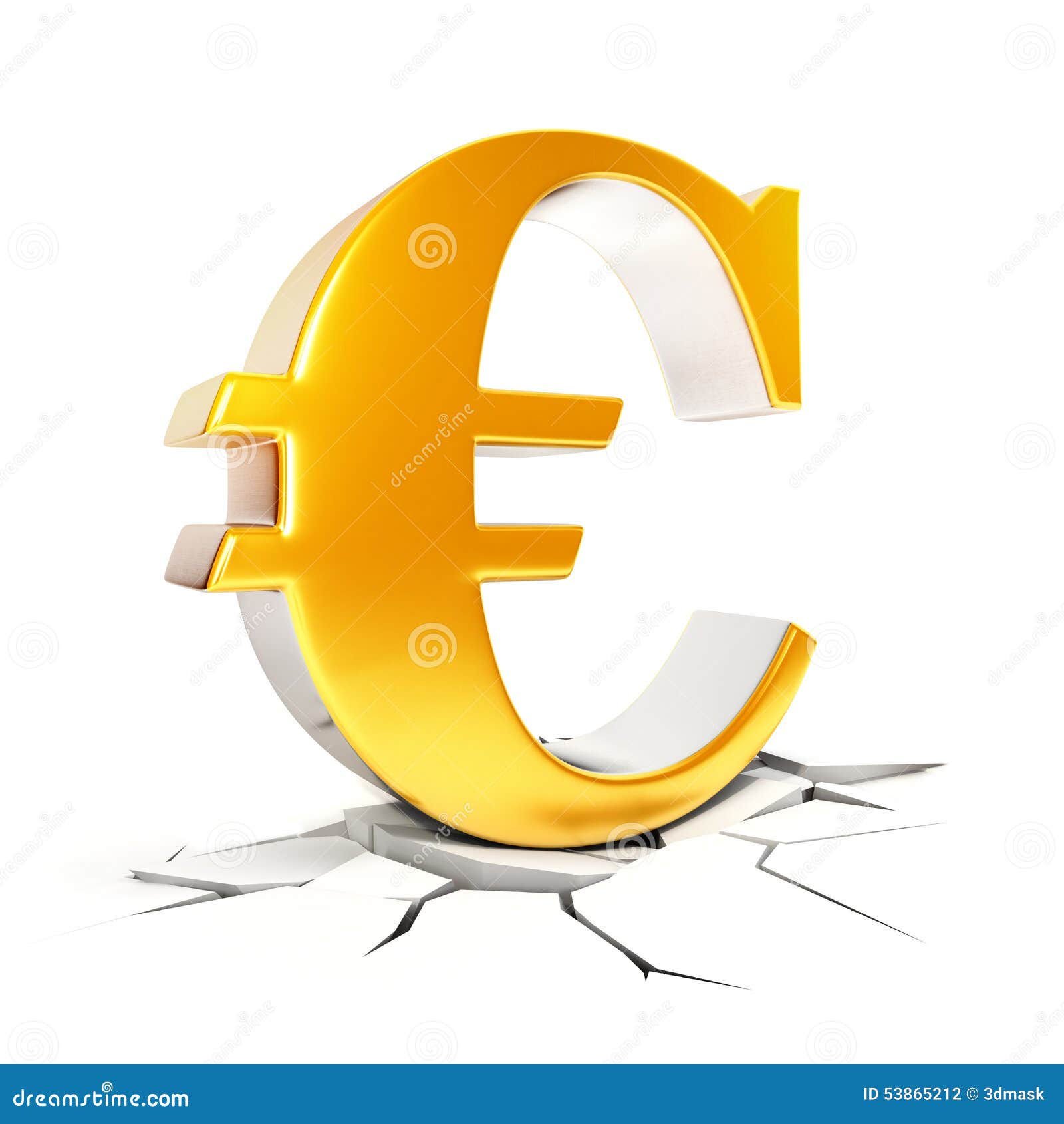 Signe de l'euro 3D illustration stock. Illustration du dessins - 53865212