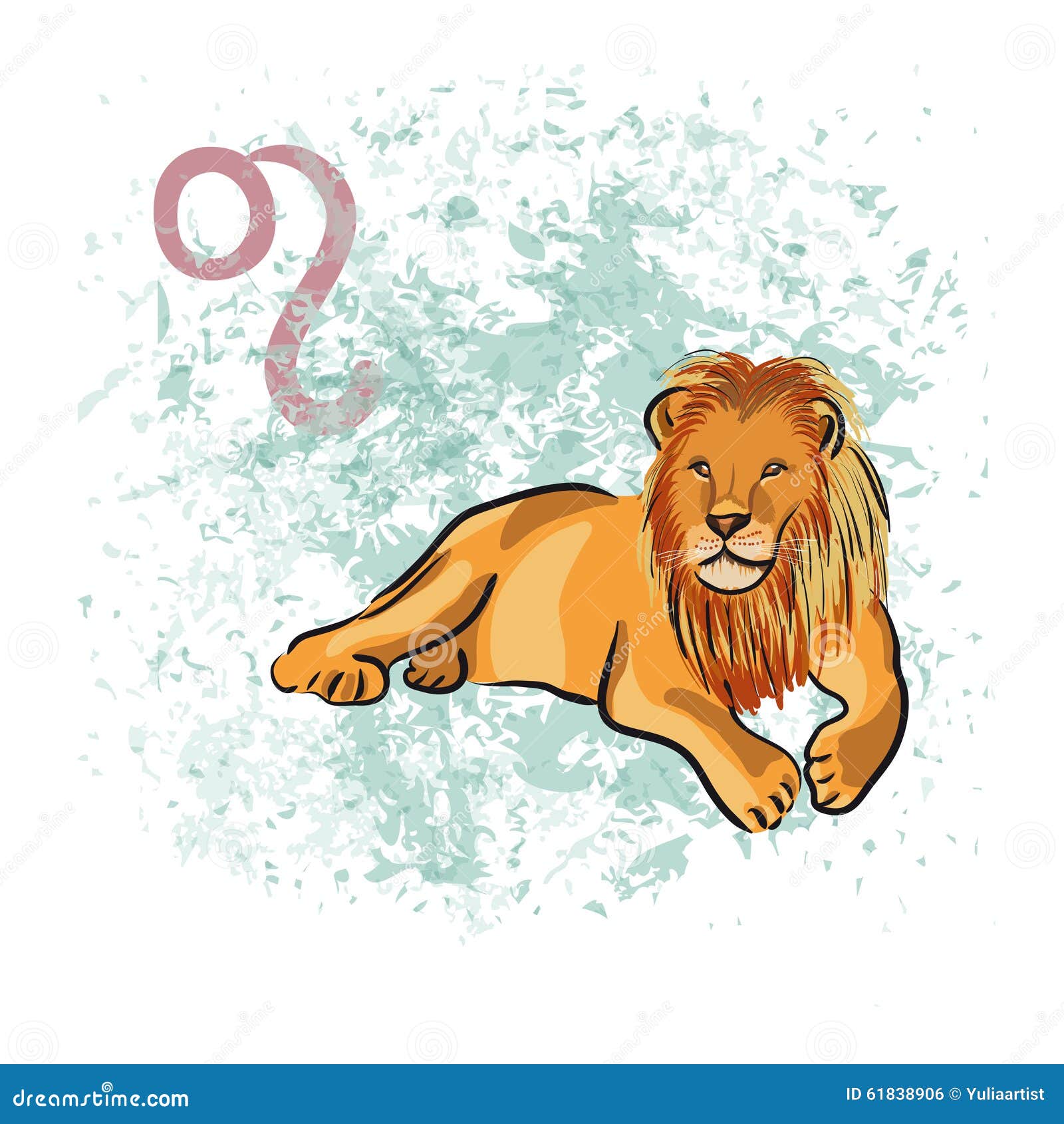 Signe de Lion du zodiaque illustration de vecteur. Illustration du chat ...