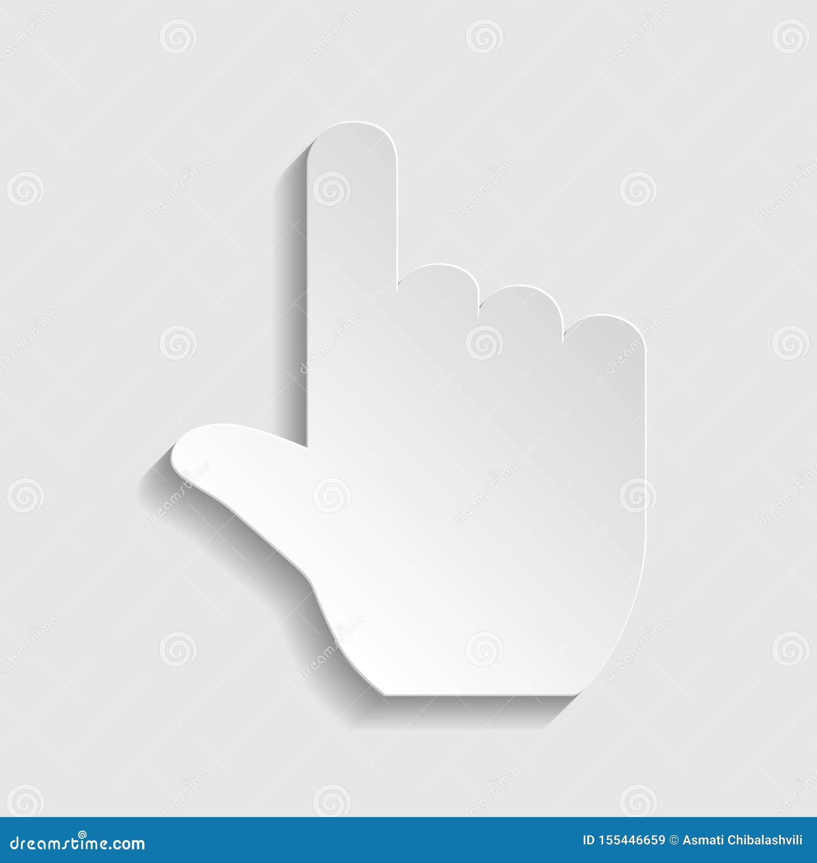 Signe De Main De Clic Ic?ne De Papier De Style Illustration ...