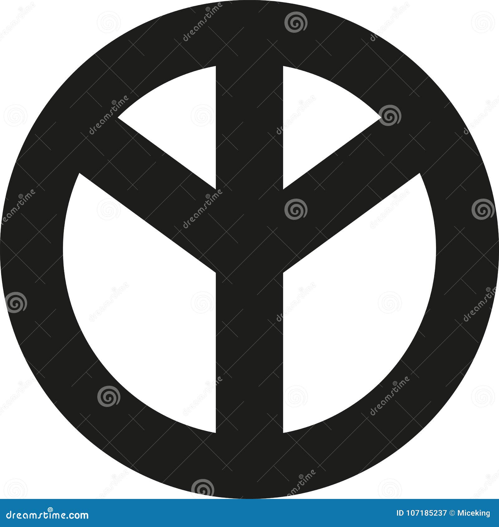Signe de paix à l'envers illustration de vecteur. Illustration du paix ...