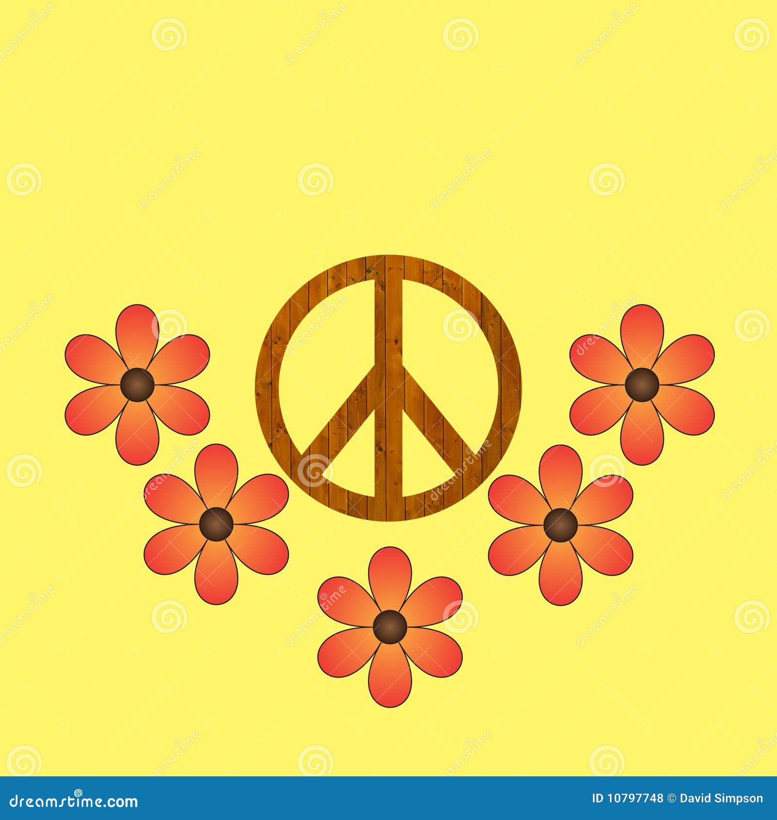 Signe de paix en bois illustration stock. Illustration du signe - 10797748