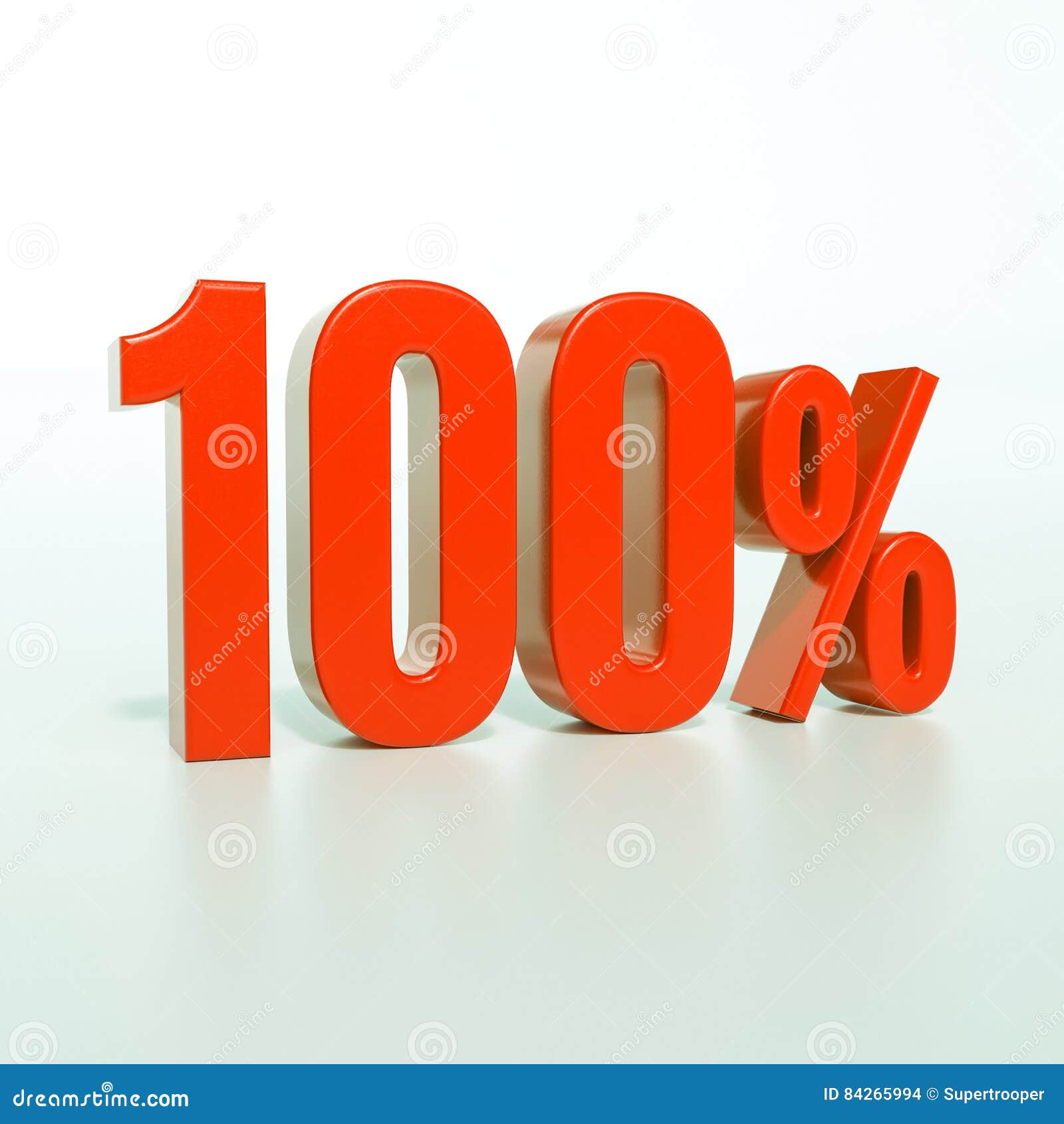 Signe De Pour Cent Rouge De 100 % Photo stock - Image du chiffre ...