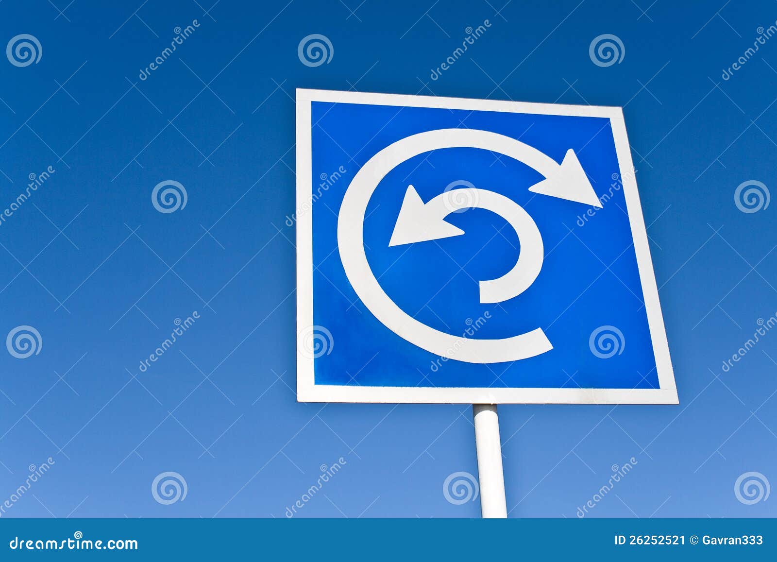 Signe de rond point image stock. Image du rotatoire, poteau - 26252521