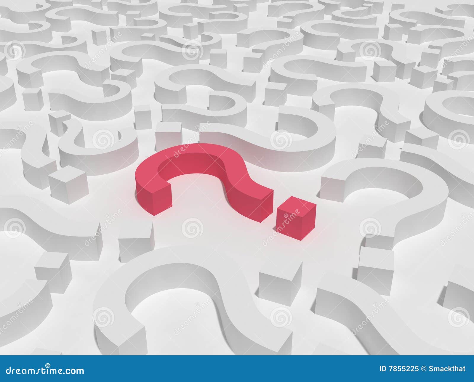 Champ Rouge De Signe De La Question 3d Image. Image: 7855225