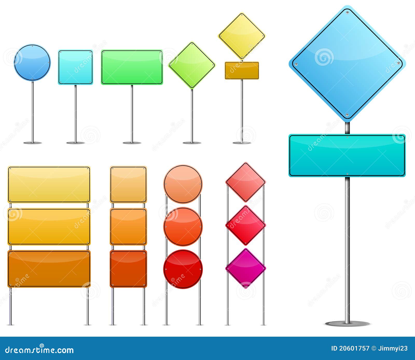 Signe De Route Blanc Coloré Illustration de Vecteur - Illustration du ...