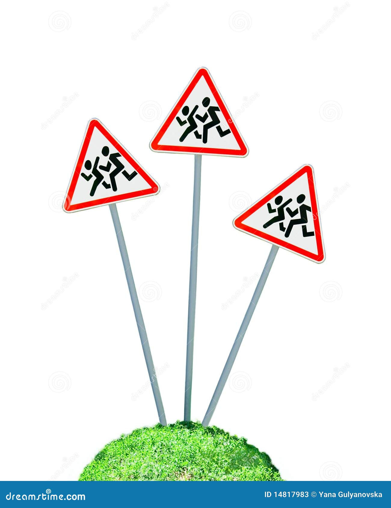 Signe de route trois illustration stock. Illustration du lumière - 14817983