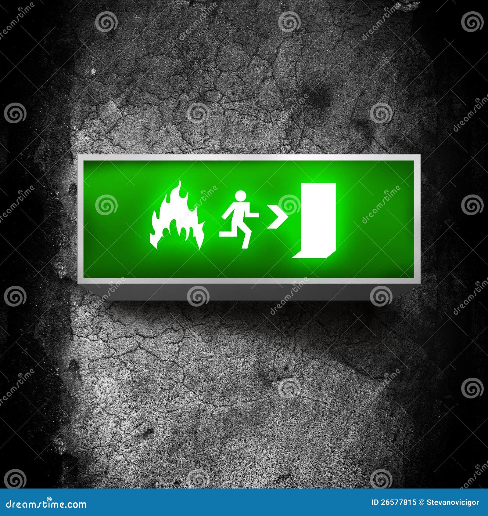 Signe de sortie de secours image stock. Image du cadre - 26577815