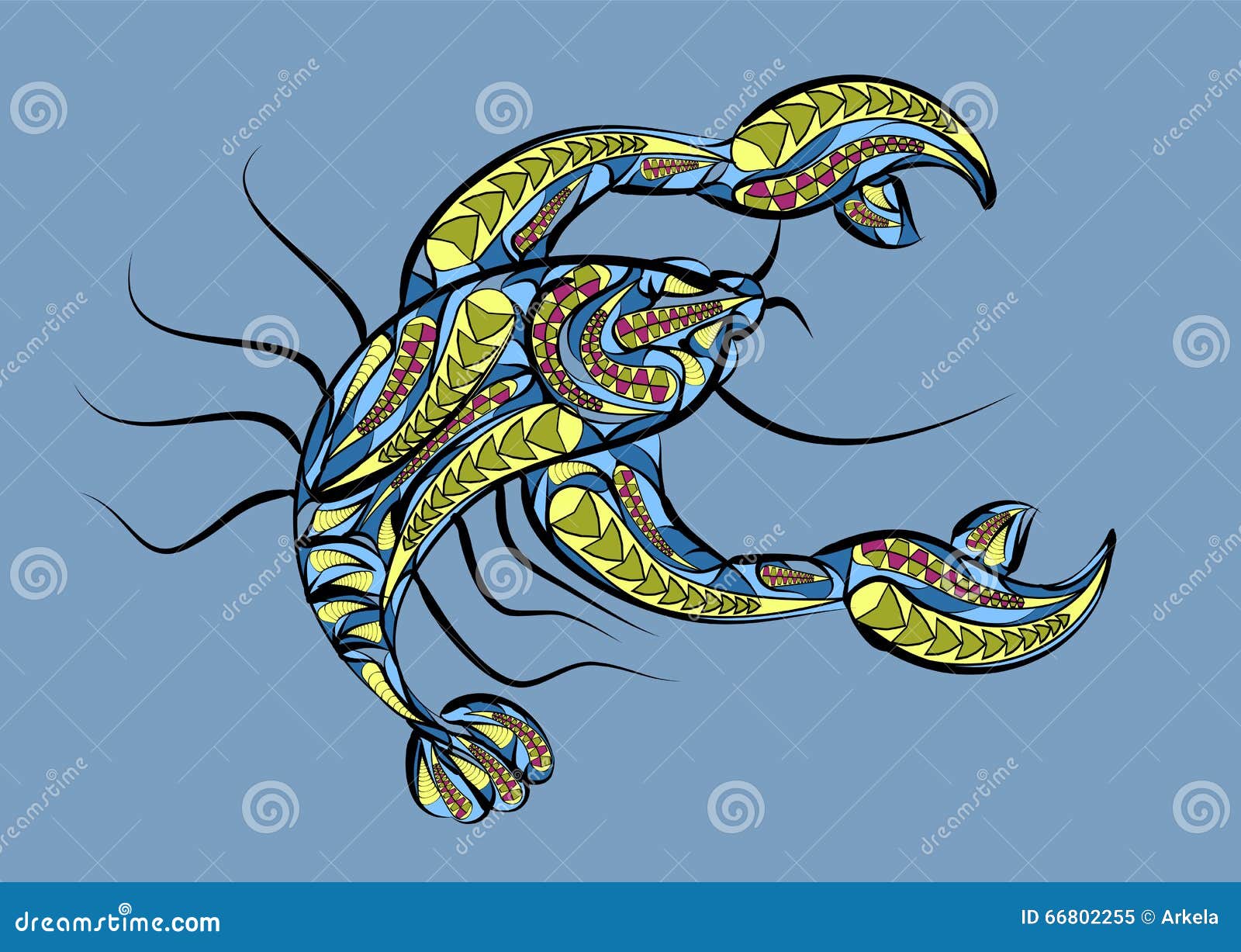 Signe De Zodiaque De Cancer Illustration Stock - Illustration du ...